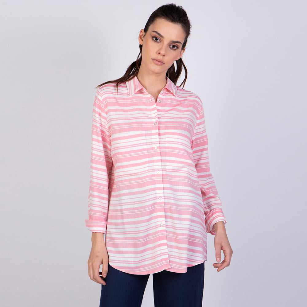 Camisa María Manga Larga Rayada – Saville Row